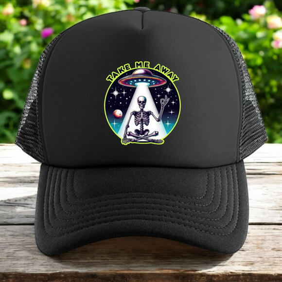 Accessories | Alien Ufo Trucker Hat Mens Os Black Snapback Take Me Away ...